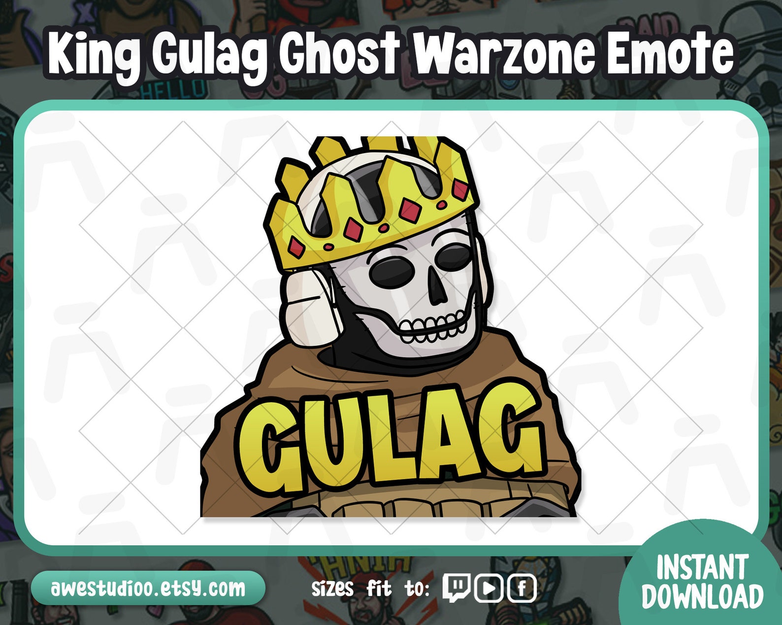 King Gulag Twitch Emotes Warzone Loadout Facebook - Etsy Ireland