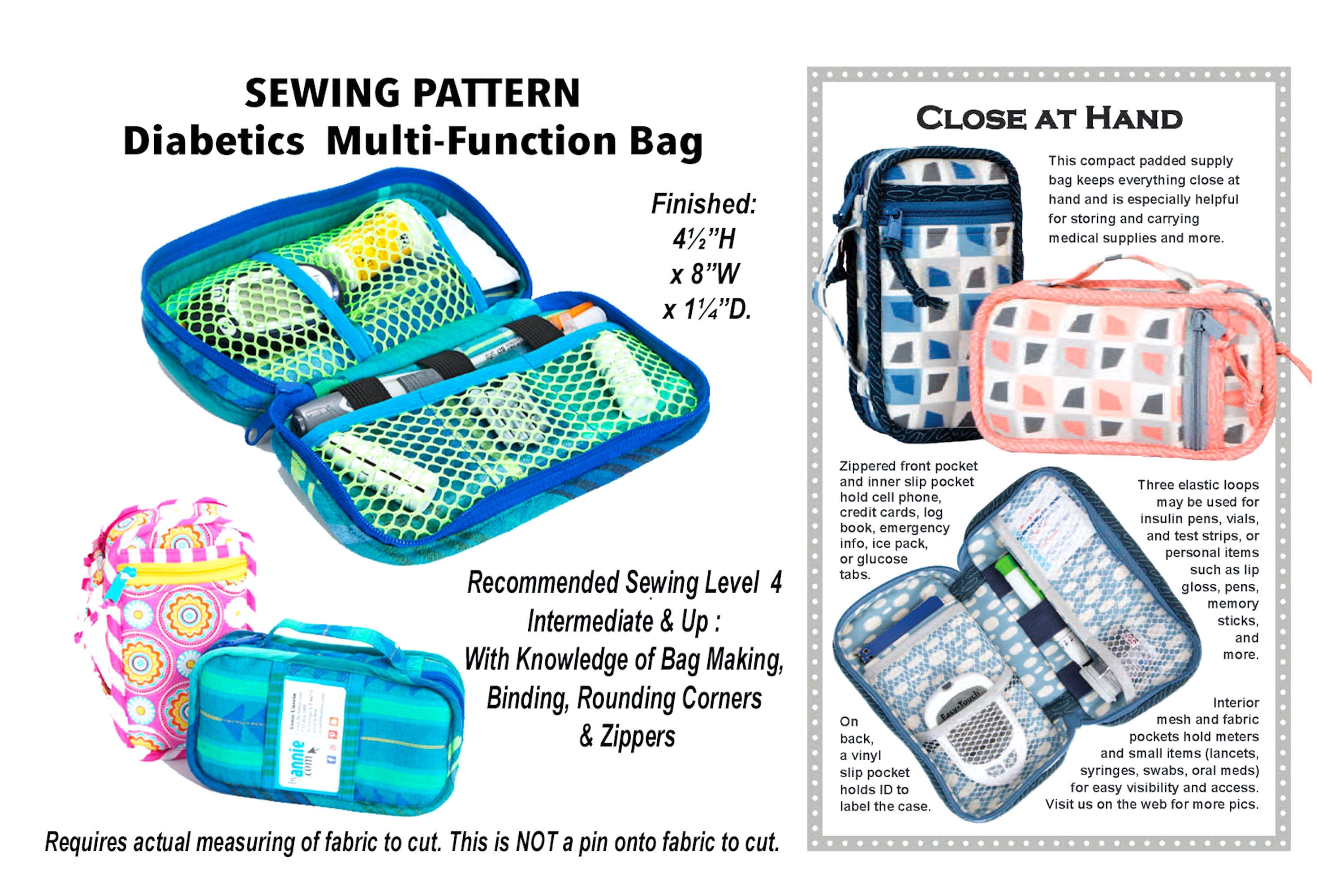 PATTERN SEWING DIABETIC Medical Supply Carrying Case Bag Close - Etsy