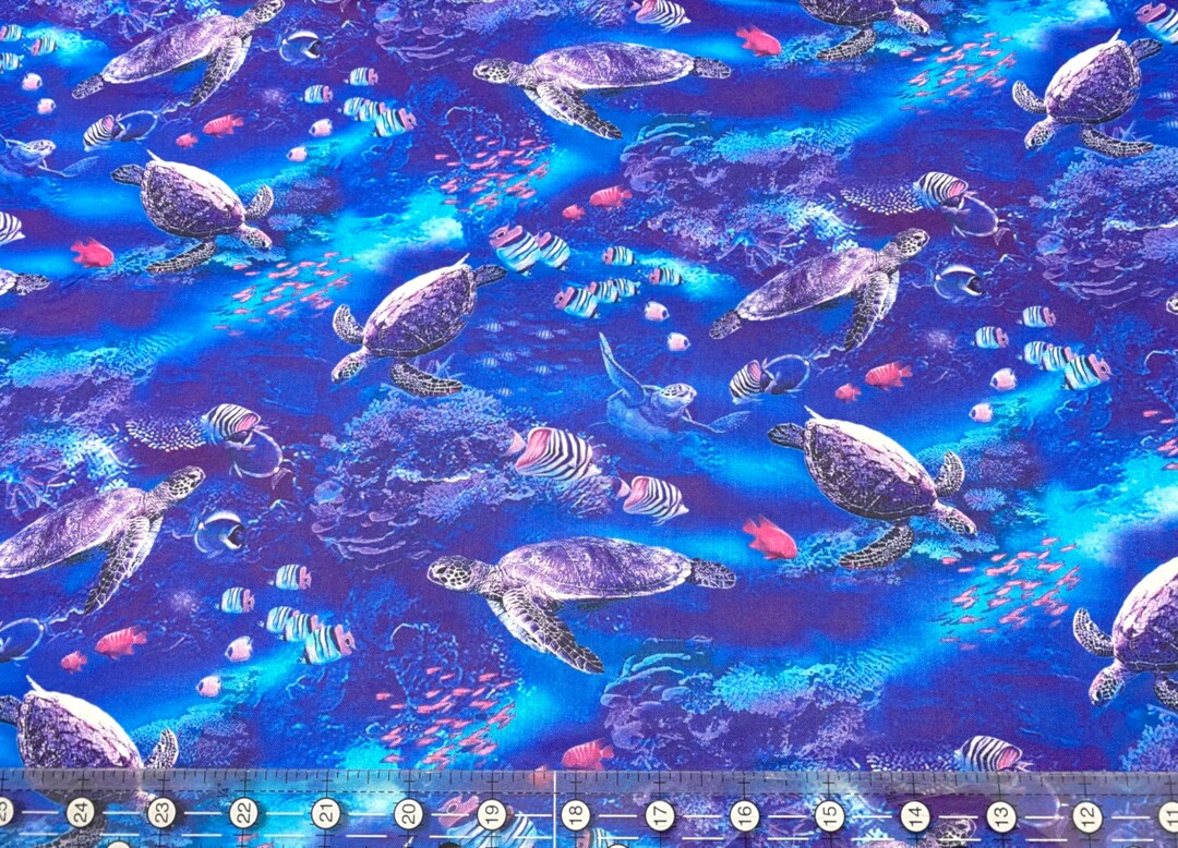 Sea Turtles Quilt Quilt Cotton Fabric Reef Life Studio E - Etsy