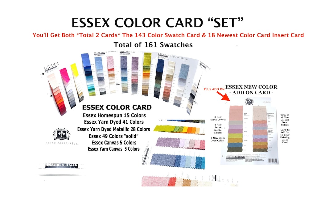 Essex Card SET 143 Color Card Swatches + Add on NEWEST 18 Defect Pen ...