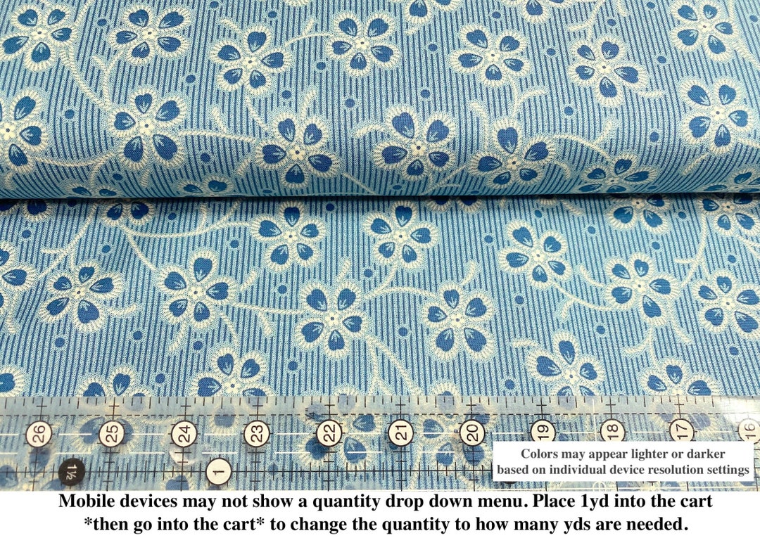 Edyta Sitar COCOA BLUE Fabric Laundry Basket Quilt 100% Cotton A-606-B ...