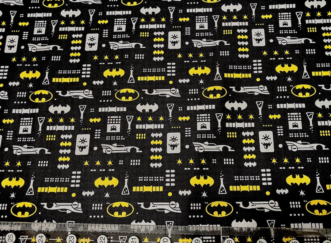 BATMAN Fabric; Gothem City Licensed DC Comics Fabric 100% Quilt Cotton ...