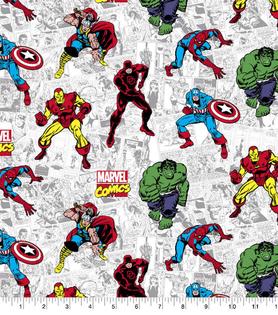 AVENGERS MARVEL Fabric Comics Cotton - Official Licensed Spring ...