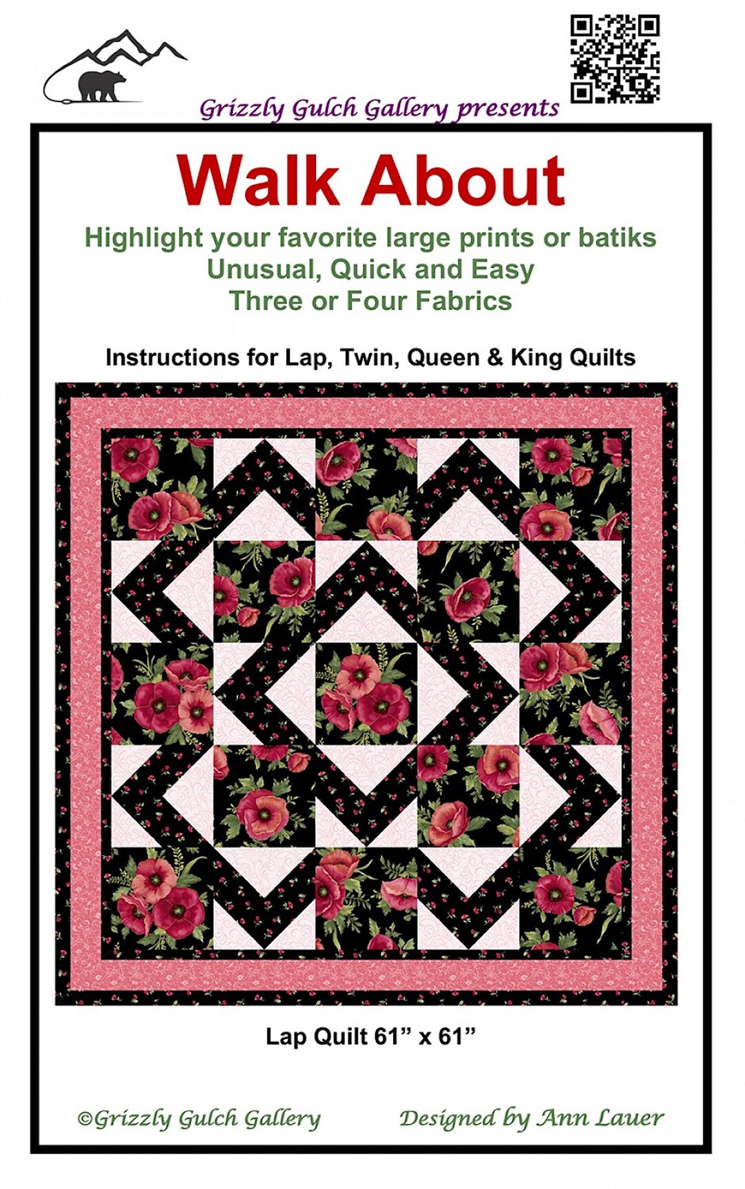 Pattern Sewing Walk About Quilt Beginner Friendly Grizzly Gulch Gallery ...