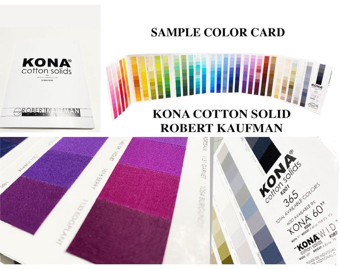 Kona Color Card New Kona 365 Solid Color Card Kona Swatches - Etsy