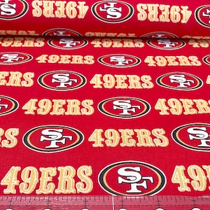 Wide 59/60" SAN FRANCISCO 49ERS Cotton Fabric Official Licensed Nfl 100 ...