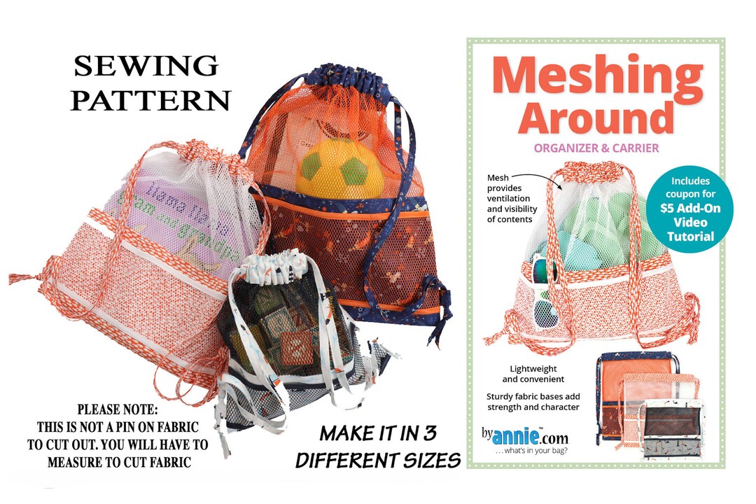 PATTERN Sewing Mesh BACKPACK in 3 Sizes; Please See All Photos/ Read ...