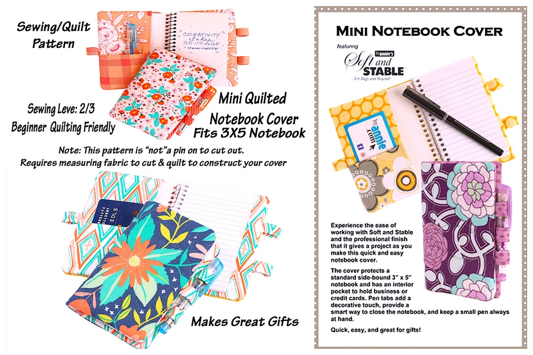 PATTERN Quilted Mini Notebook SEWING Level 2/3 Please See All Photos ...