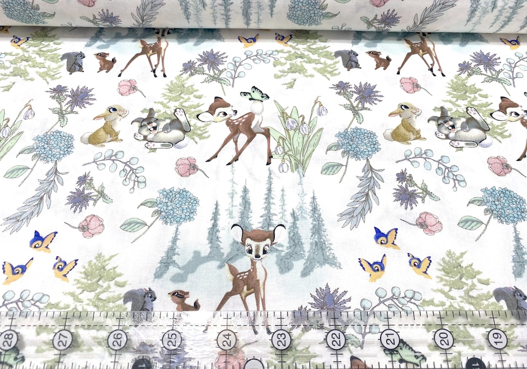 BAMBI Disney Cotton Fabric Licensed Disney by Spring Creatives ; 100% ...