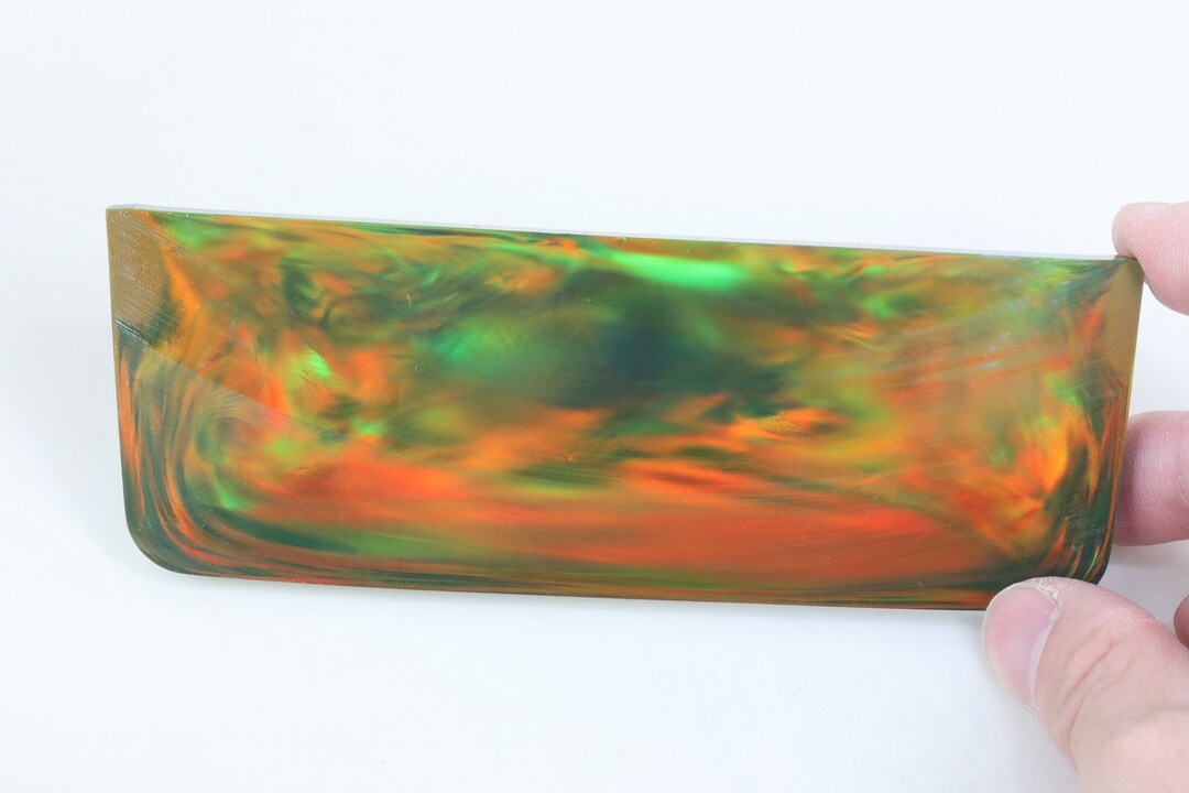 Oparex Opal 5mm Slice OLP370 Olive Gold Imitation Opal Flat With Aurora ...