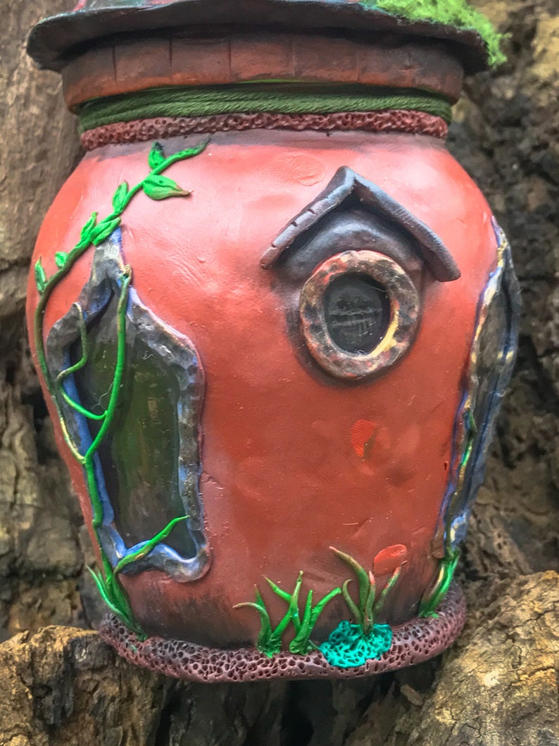 Fairy Jar House Decorative Jar Tea Jar Fimo Clay Unique - Etsy