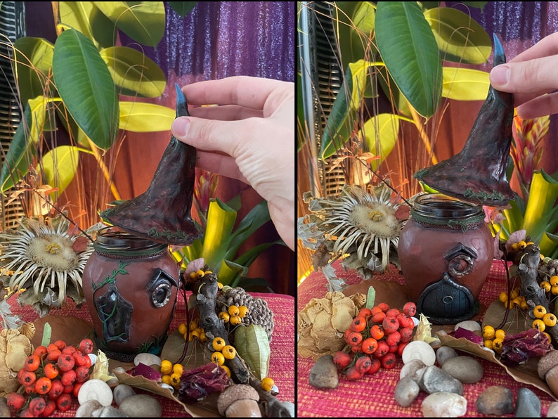 Fairy Jar House Decorative Jar Tea Jar Fimo Clay Unique - Etsy