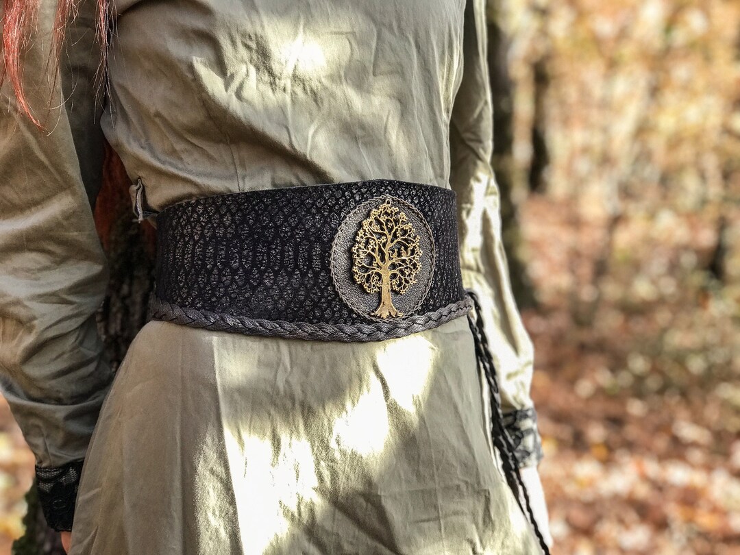 Snake Leather Belt Tree of Life Dark Bohemian Pagan Art - Etsy