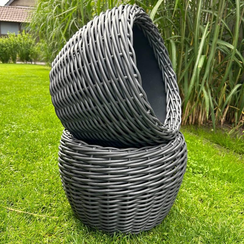 Tall Wicker Planter - Etsy