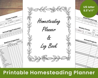 Printable Homesteading Planner & Log Book Record Keeping and | Etsy