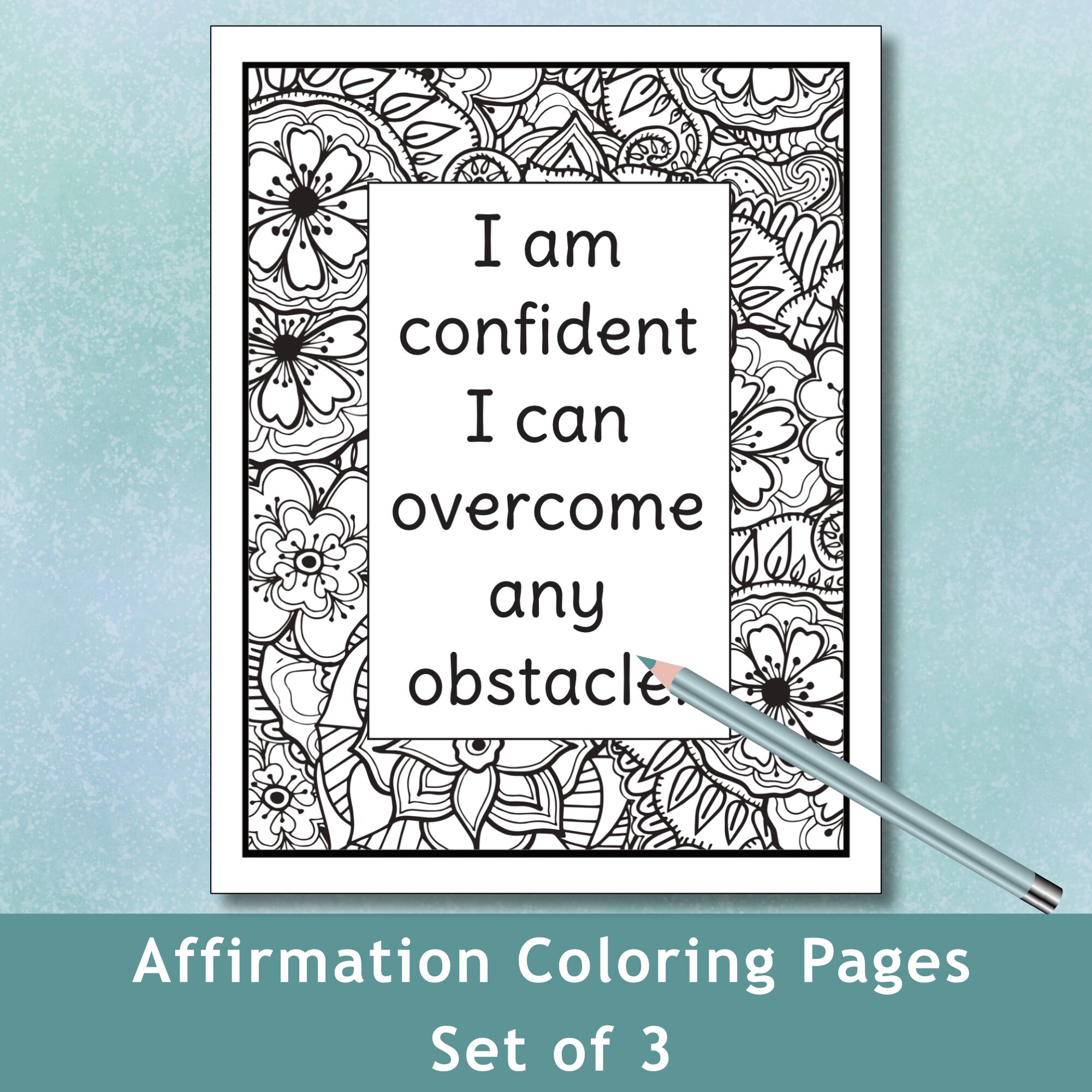 Printable Positive Affirmations Inspirational Coloring Pages - Etsy