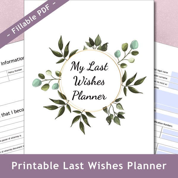 Final Wishes Plan - Etsy