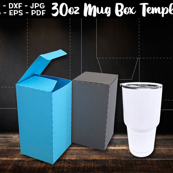 Mug Box Template - Etsy