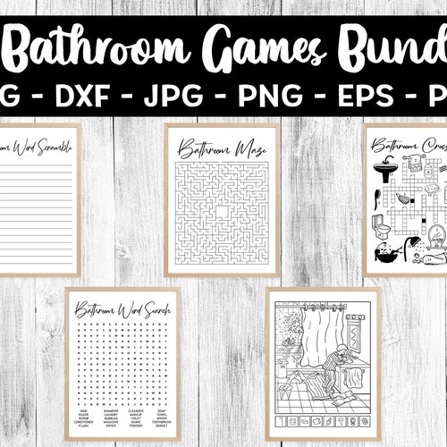 5 Bathroom Games Bundle Forgot Your Phone Bathroom Puzzles - Etsy