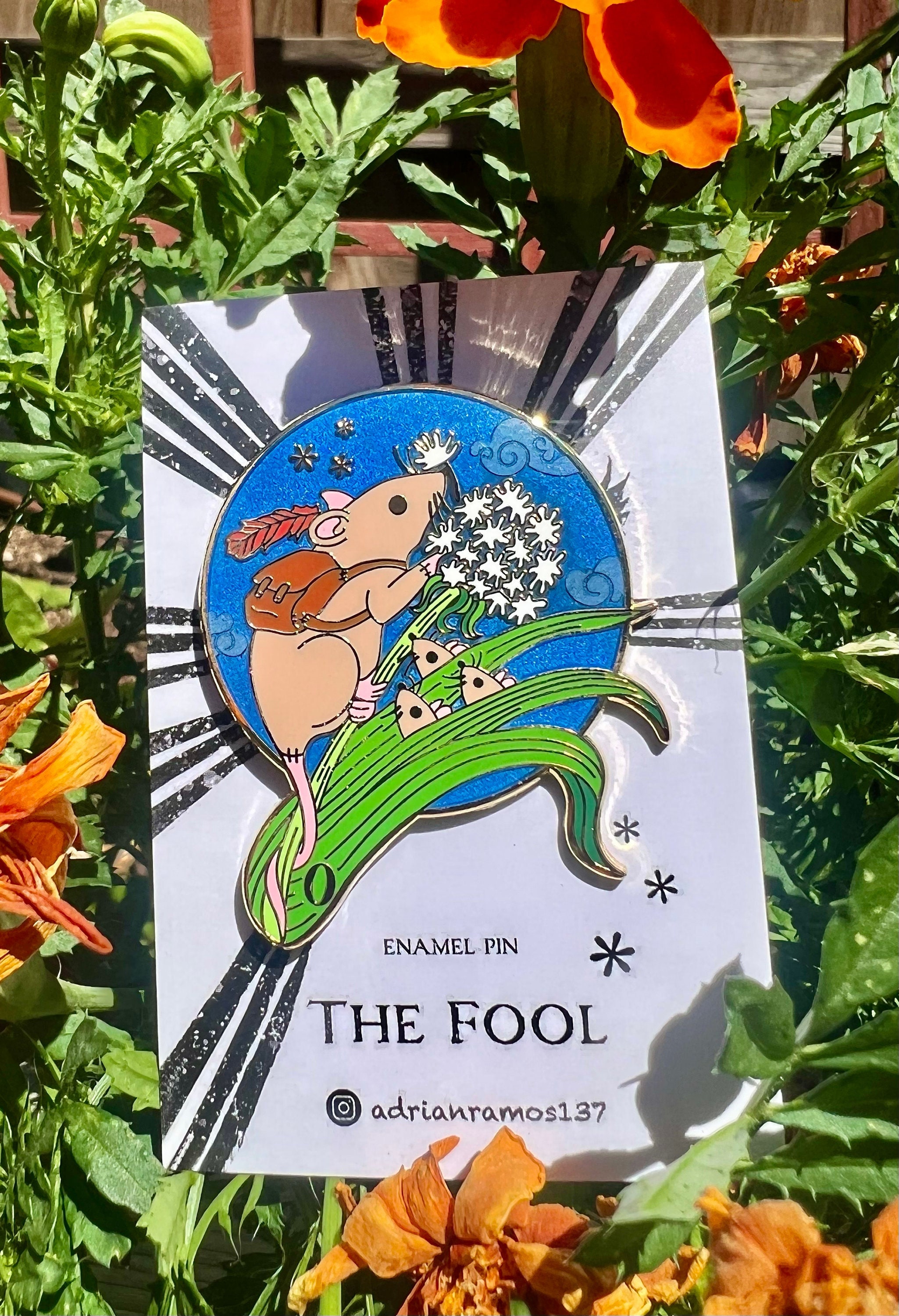 The Fool Enamel Pin Tarot Cards Mouse Hard Enamel Pin - Etsy
