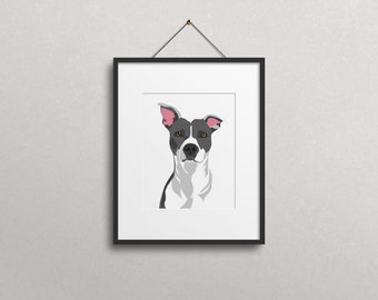 Blue Staffy Art - Etsy