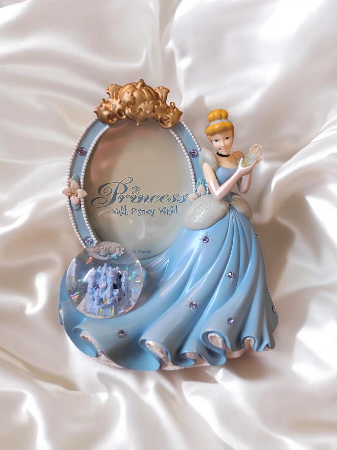 Vintage Disney Cinderella Snow Globe Picture Frame 1990s Genuine Disney ...