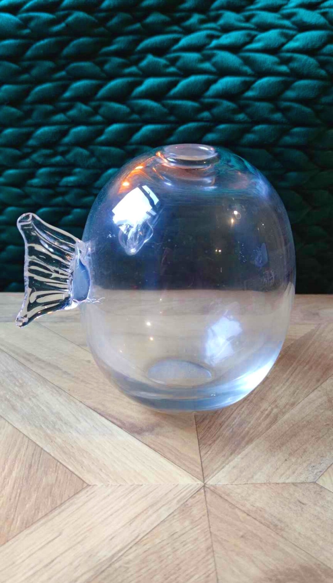 Vintage Glass Fish Vase, Anchor Hocking Handblown Bud Vase Minimalist ...