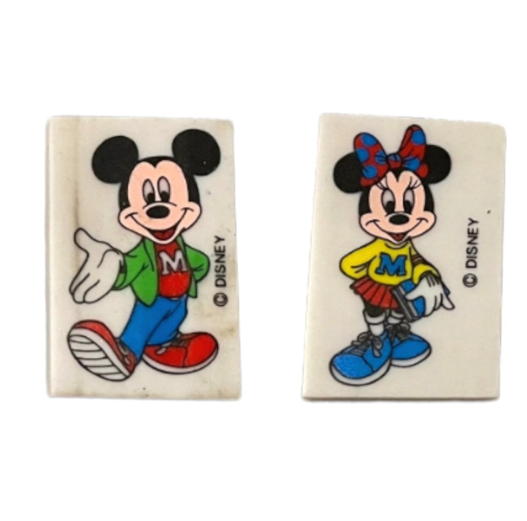Disney Character Erasers, Vintage Disney Eraser Rubber, Mickey & Minnie ...