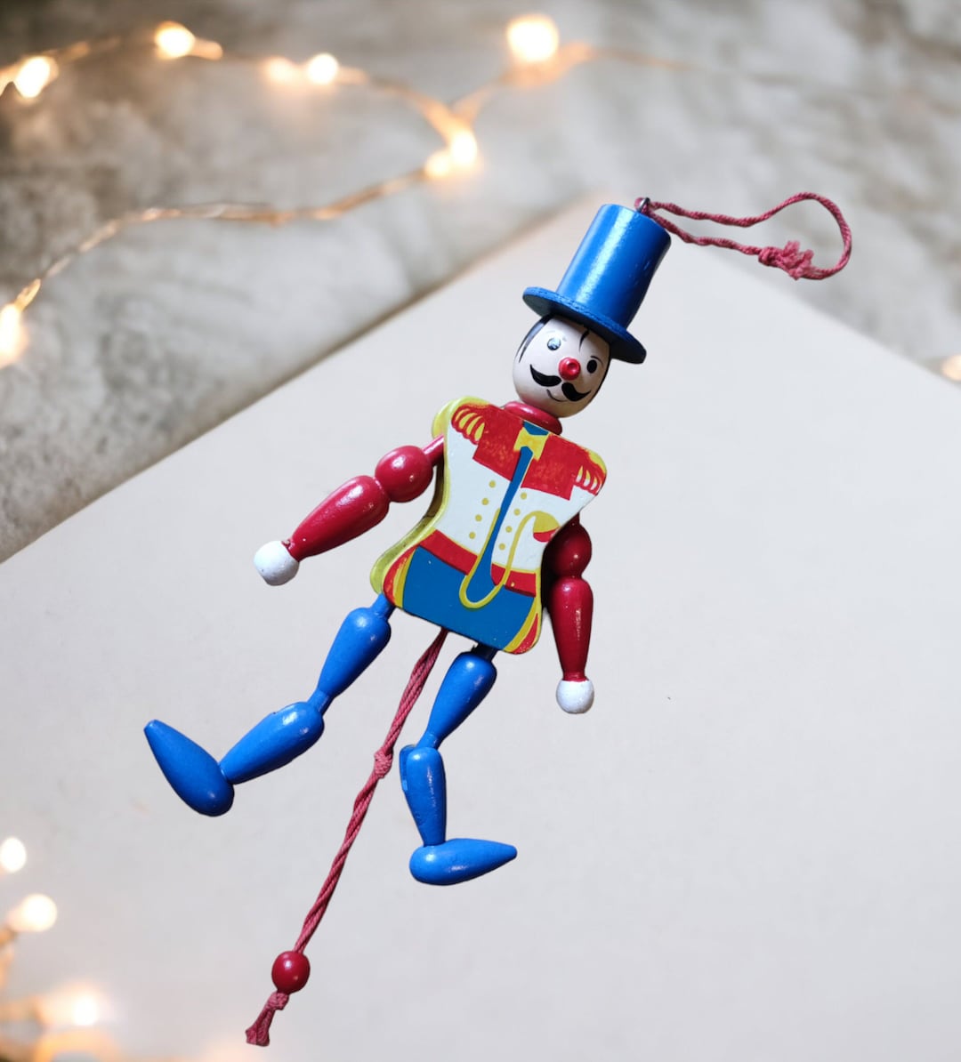 Vintage Wooden Puppet, German Wooden Colourful Articulated Puppet ...