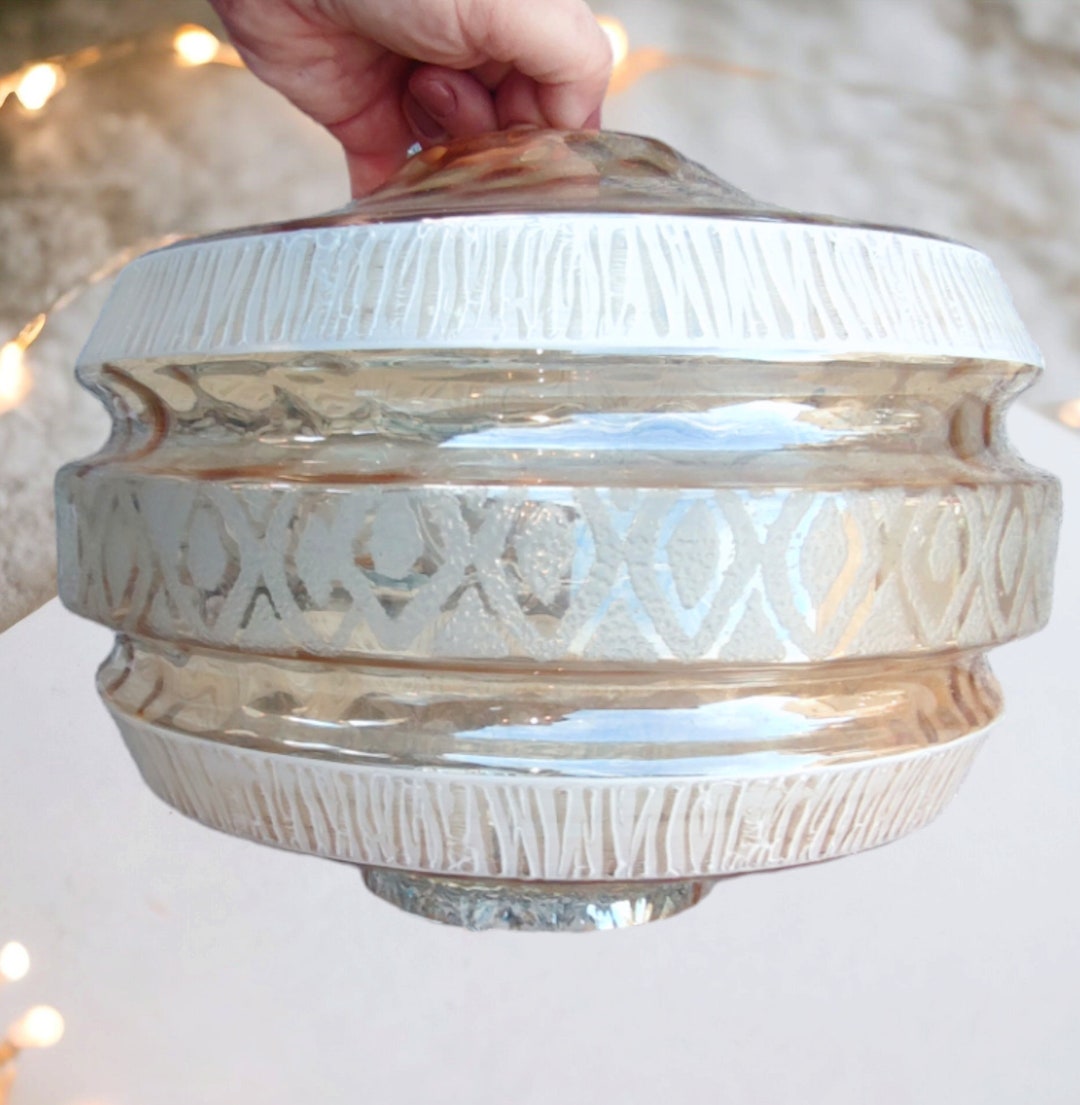 Large 1960s Lampshade, Vintage Handmade Pendant Shade, Retro Light ...