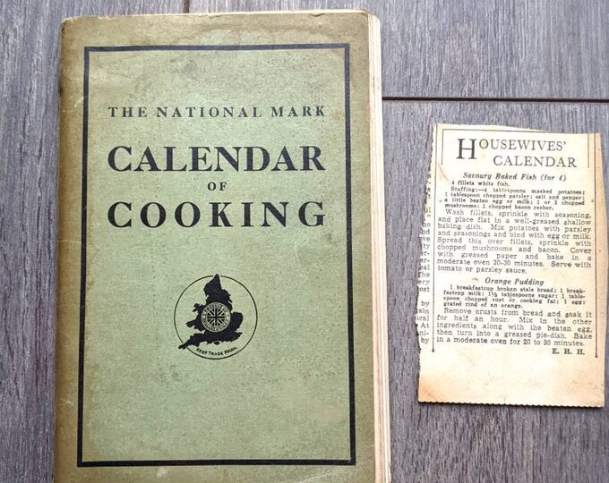 The National Mark Calendar of Cooking, 1936 Cookery Book, Vintage ...
