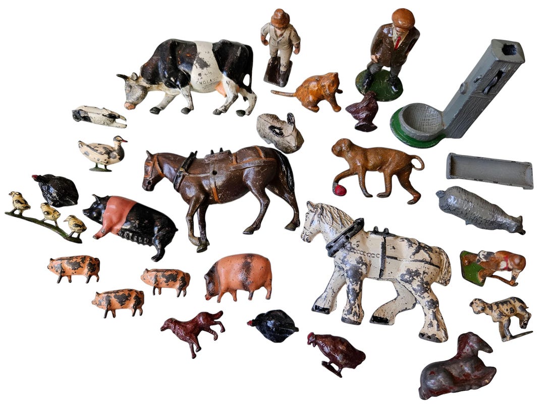 Victorian Farmyard Animals, Antique Lead Farm Animal Job Lot BRITAINS ...