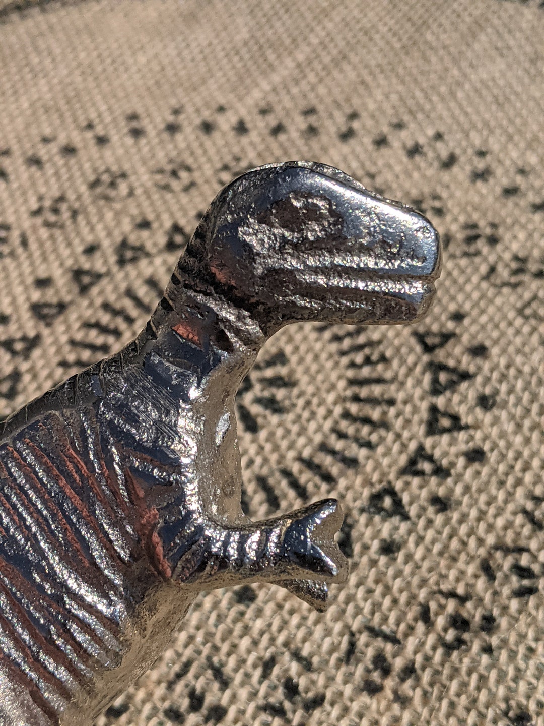 Vintage T-rex Ornament, Aluminum Metal Dinosaur Figurine, T-rex Gift ...