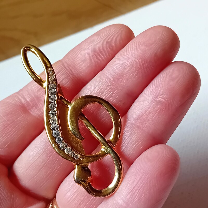 Treble Clef Brooch - Etsy UK