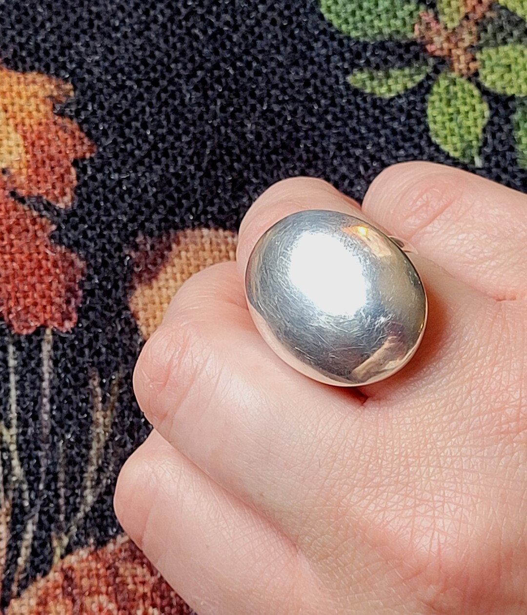 Vintage Solid Sterling Silver Modernist Ring 925 Abstract Pebble Ring ...