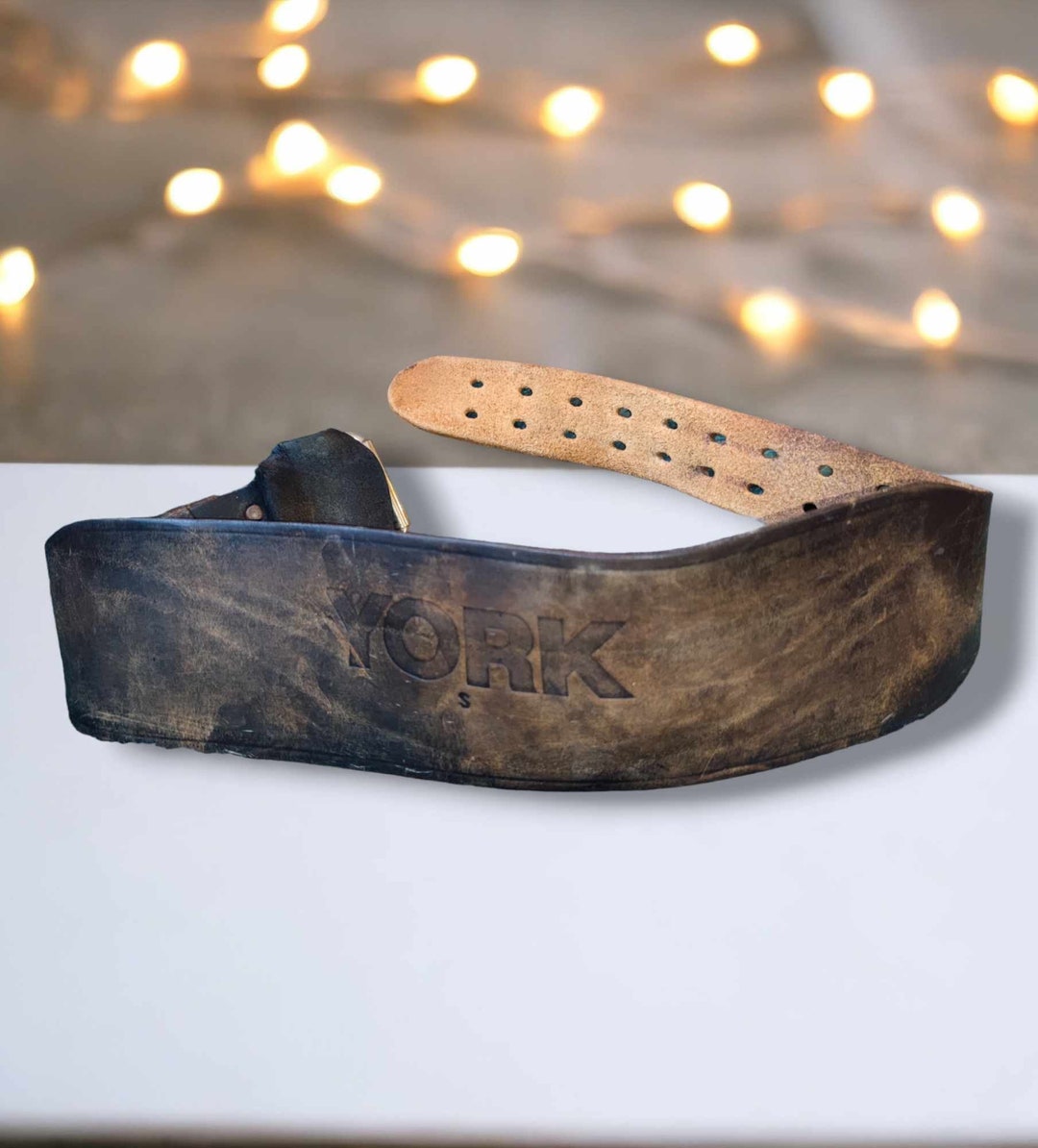 Vintage Leather Weightlifting "york" S Belt Heavy Weight Boxing Belt ...