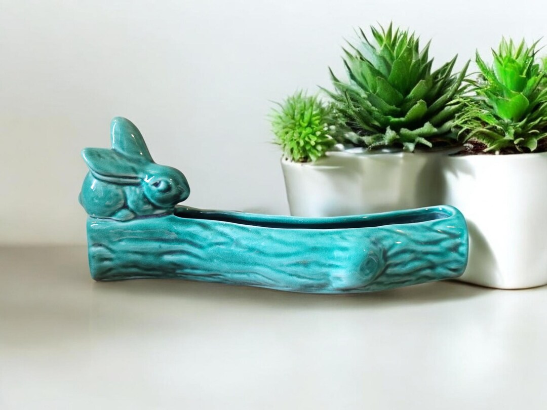 Wade Style Campsie Ware Bunny Rabbit Posie Vase, Bud Vase, Turquoise ...