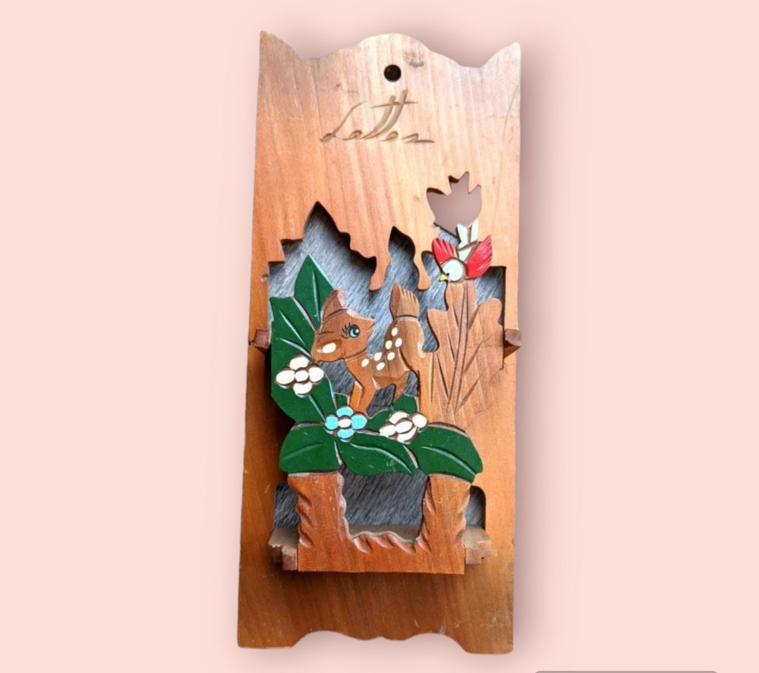 Vintage Folding Letter Rack, Letter Holder, Deer & Bird Novelty Gift ...