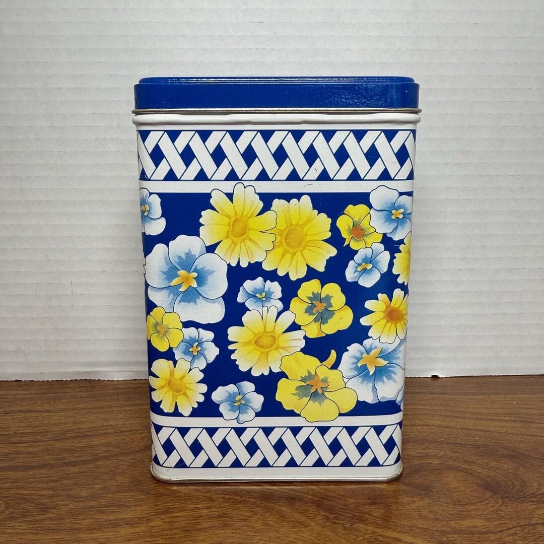Vintage 1989 Equal Sugar Substitute Nutrasweet Flower Tin Container ...