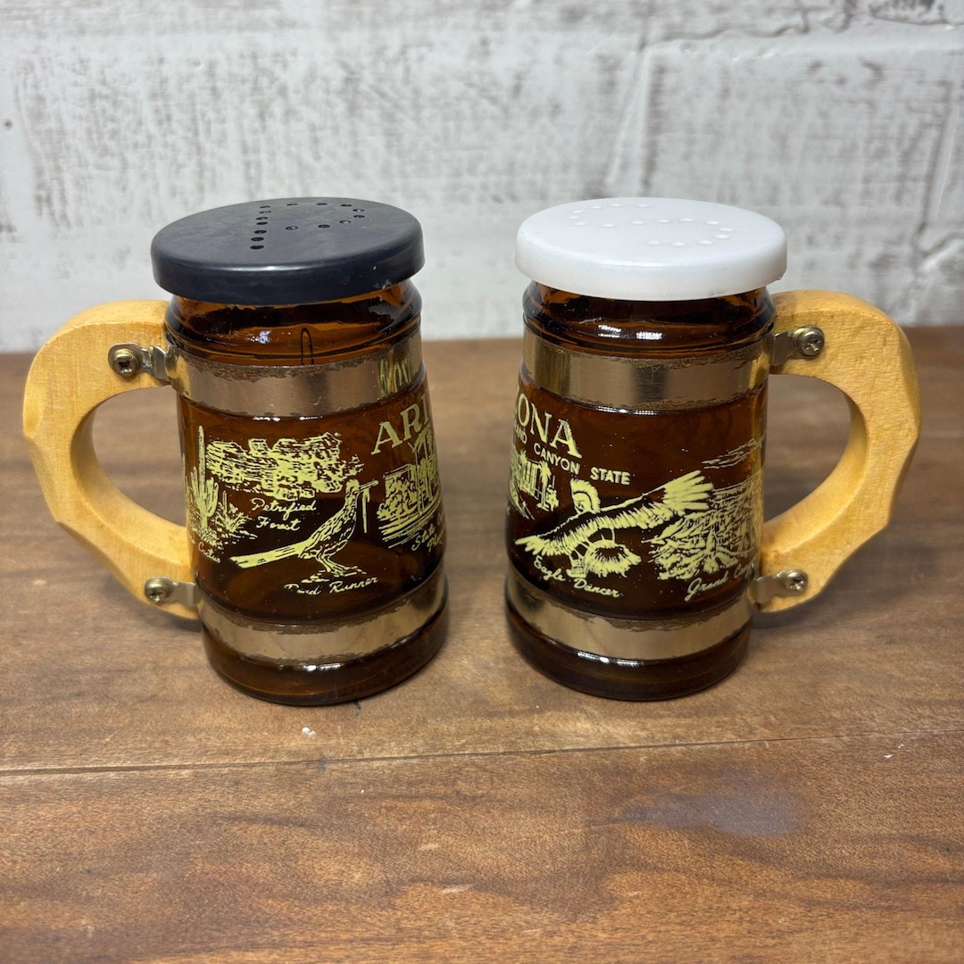 Vintage Amber Glass Arizona Souvenir Salt & Pepper Shakers - Etsy