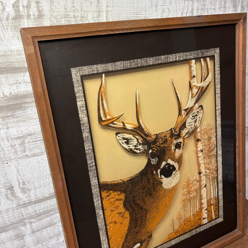 Vintage Tom Cryer Man Cave Deer Framed Picture 1978 - Etsy