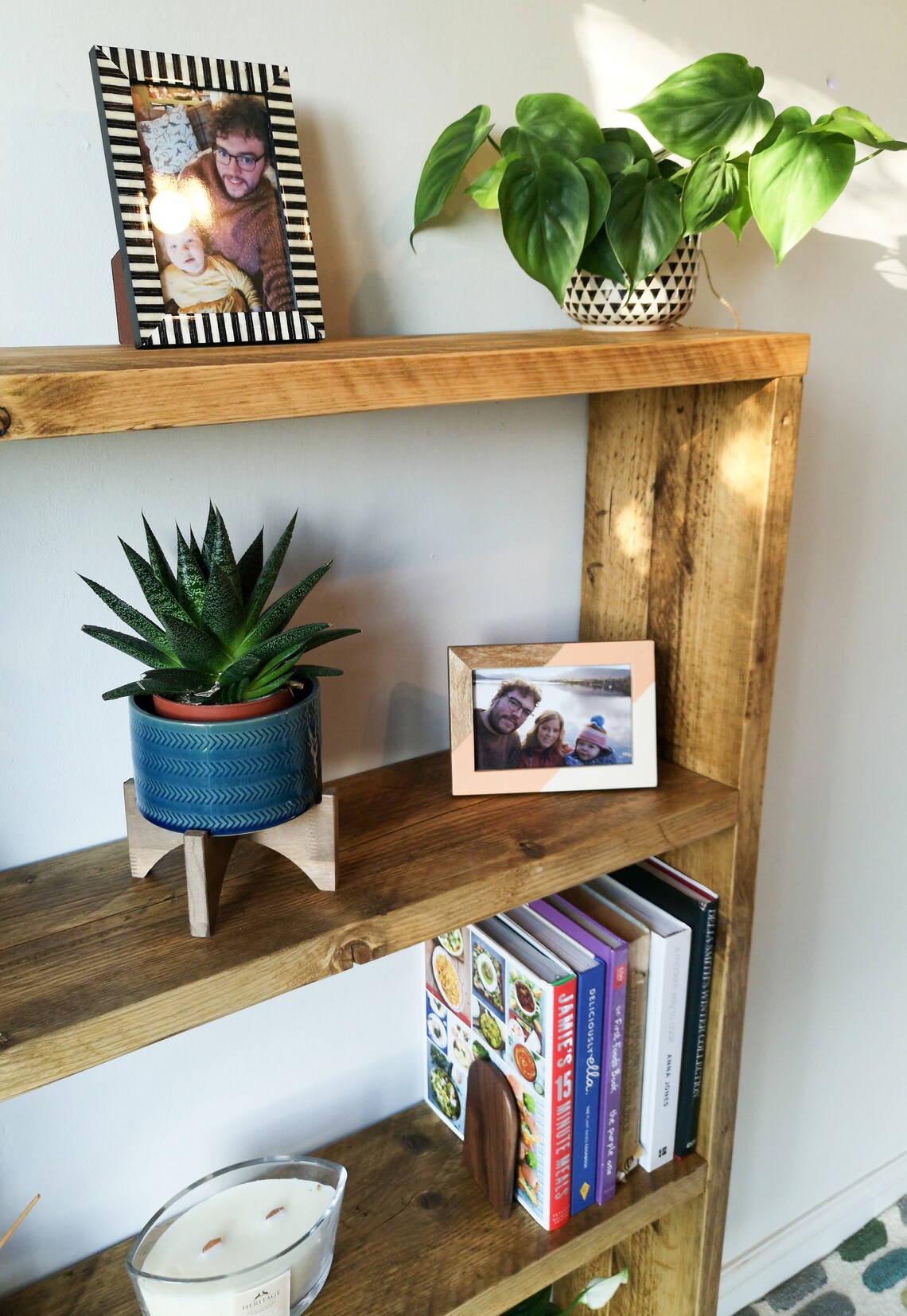 Reclaimed Wood Bookcase Scaffold Board Storage Handmade | Etsy UK