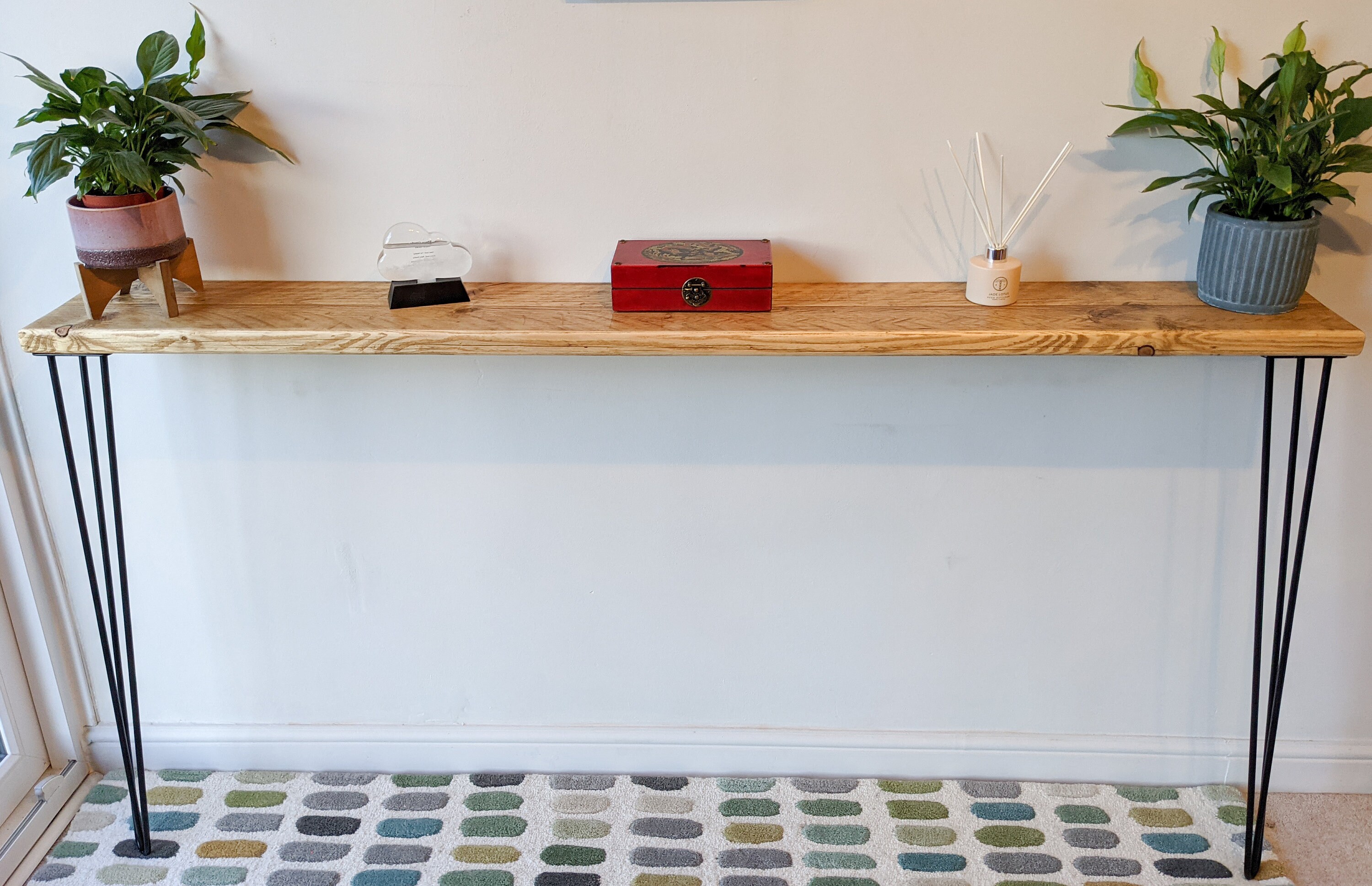Rustic Console Table Made With Chunky Pine Sitting on Hairpin - Etsy UK