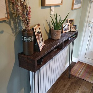 Console Table With Shelf Narrow, Reclaimed Wood, Radiator Cover ...