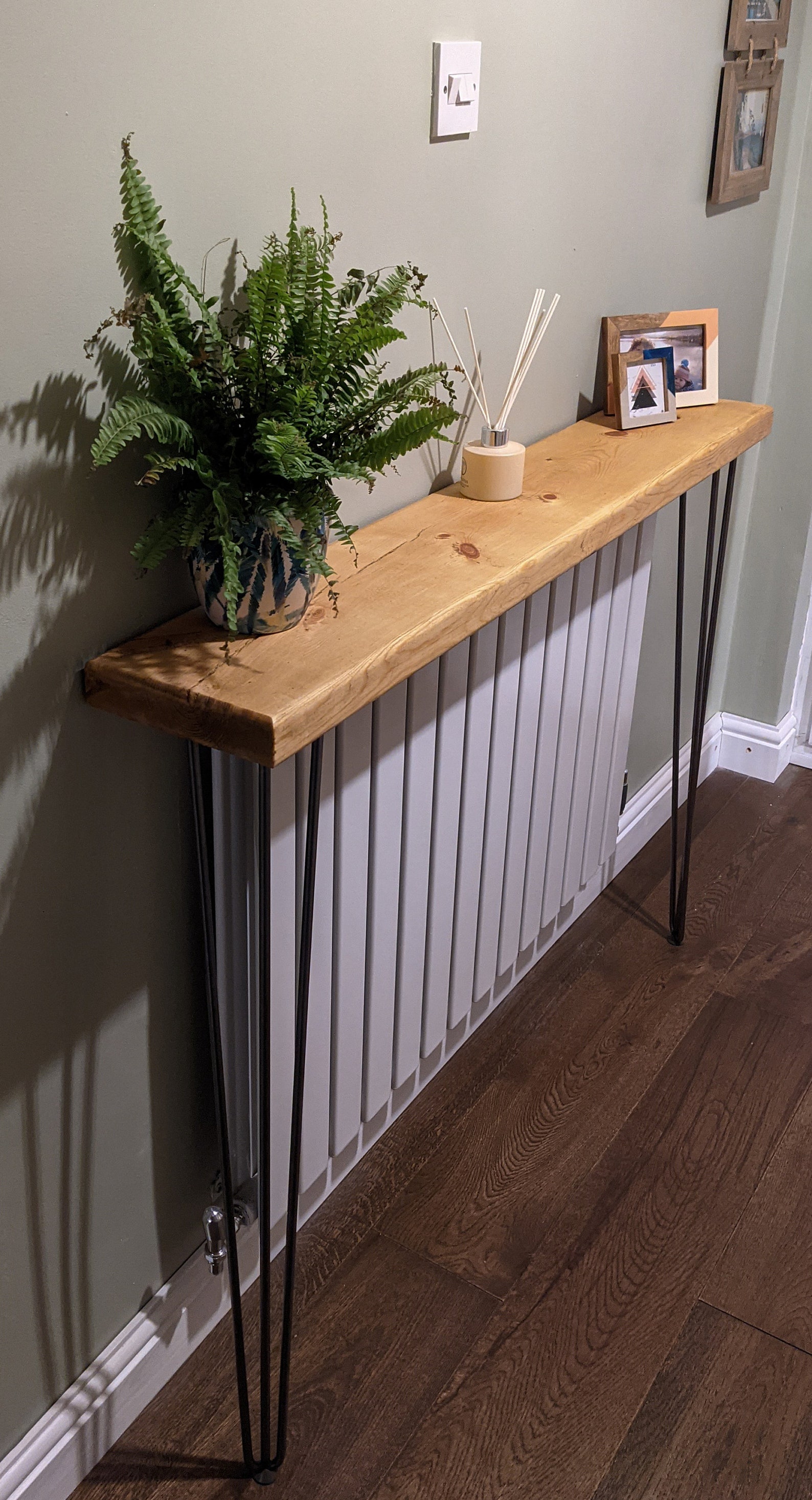 Rustic Console Table Made With Chunky Pine Sitting on Hairpin - Etsy UK