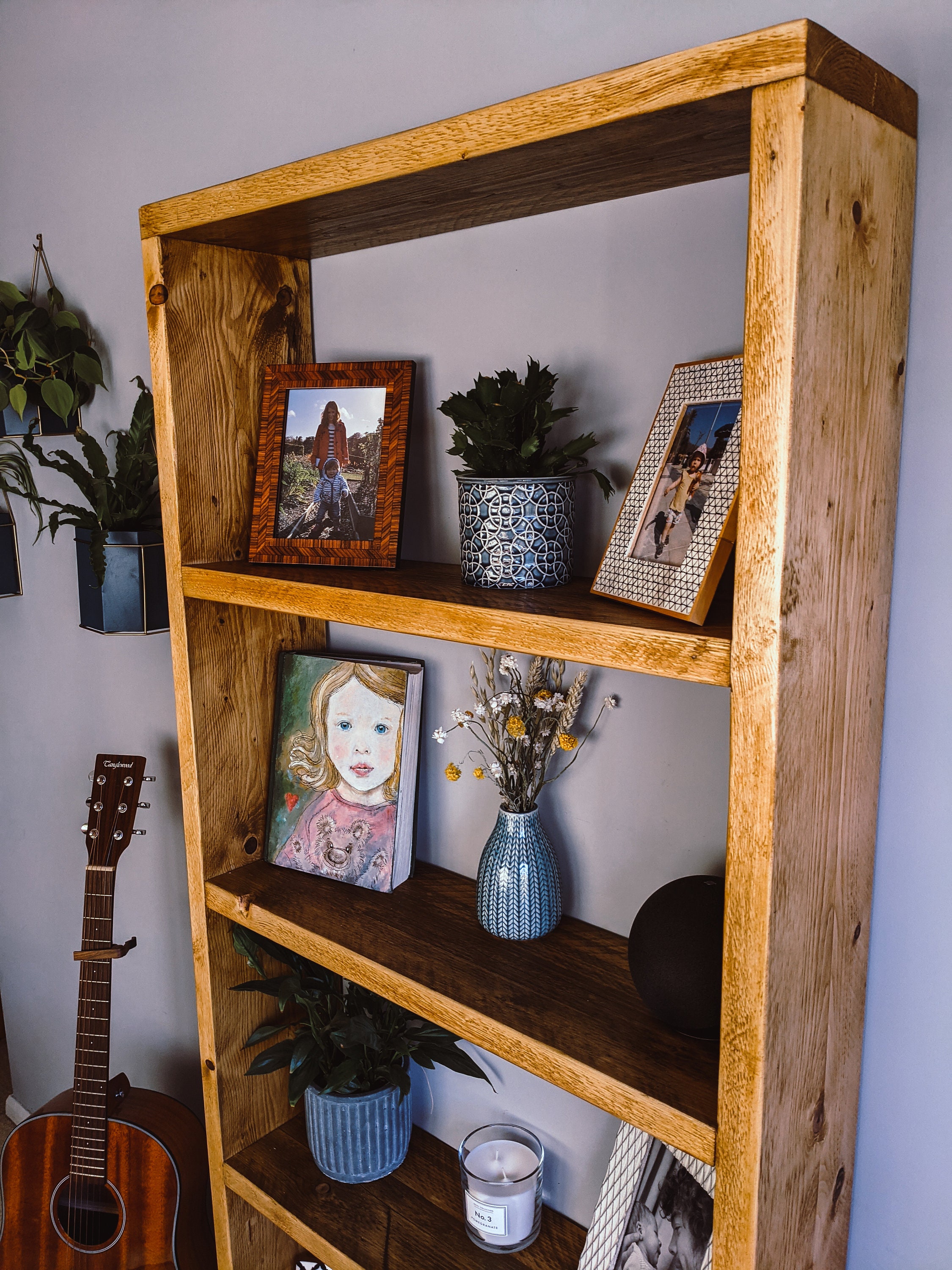 Reclaimed Wood Bookcase Scaffold Board Storage Handmade | Etsy UK