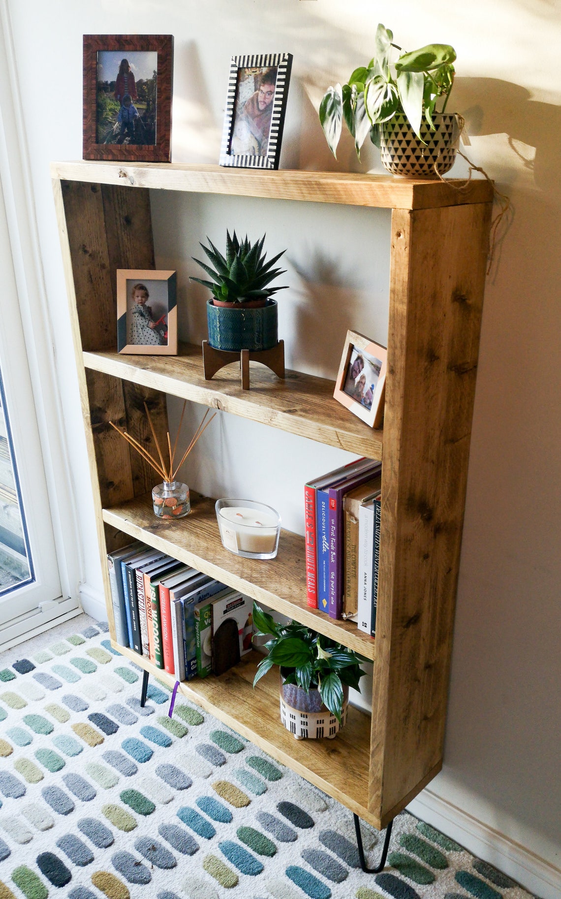 Reclaimed Wood Bookcase Scaffold Board Storage Handmade | Etsy UK