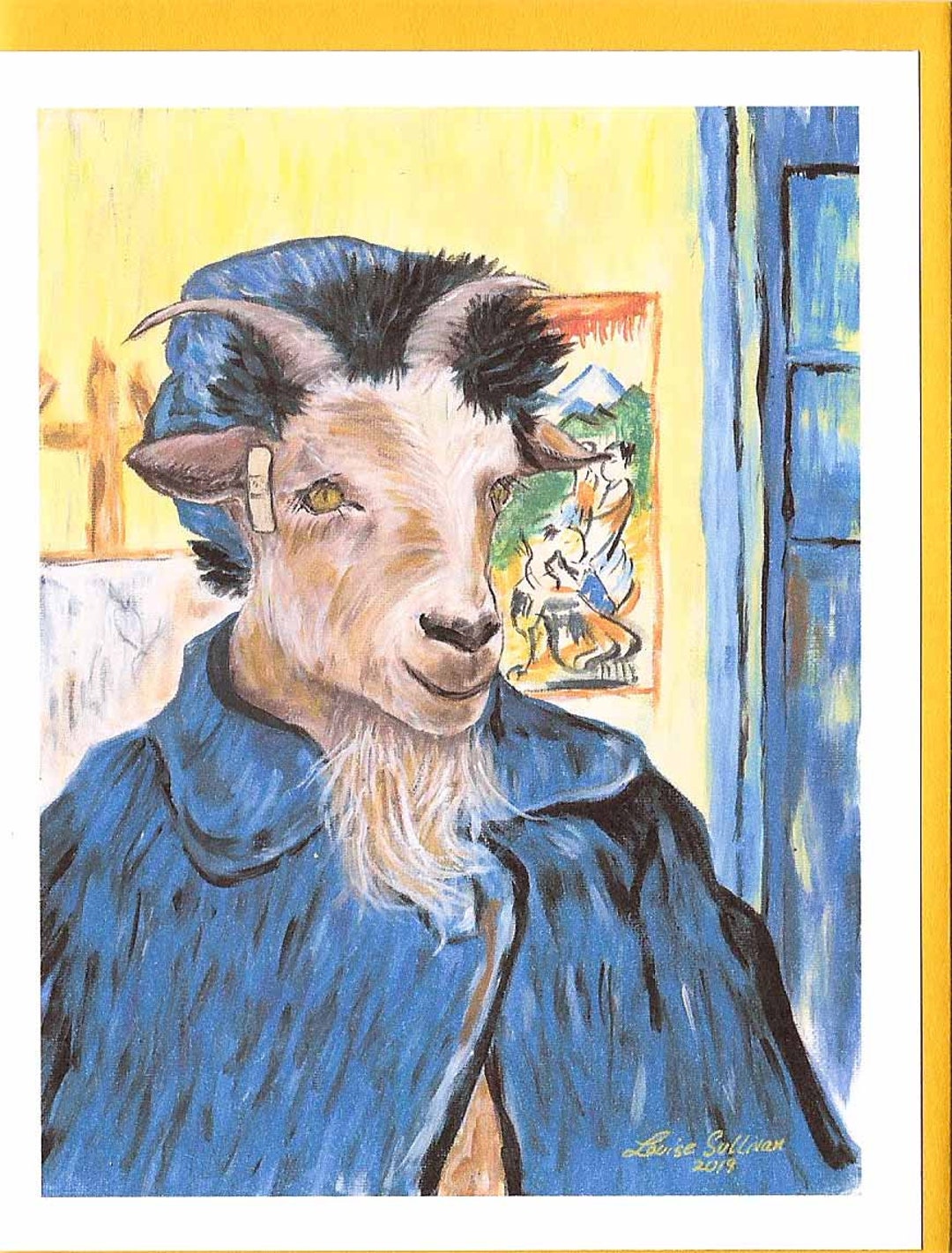 Vincent Van Goat Greeting Card - Etsy