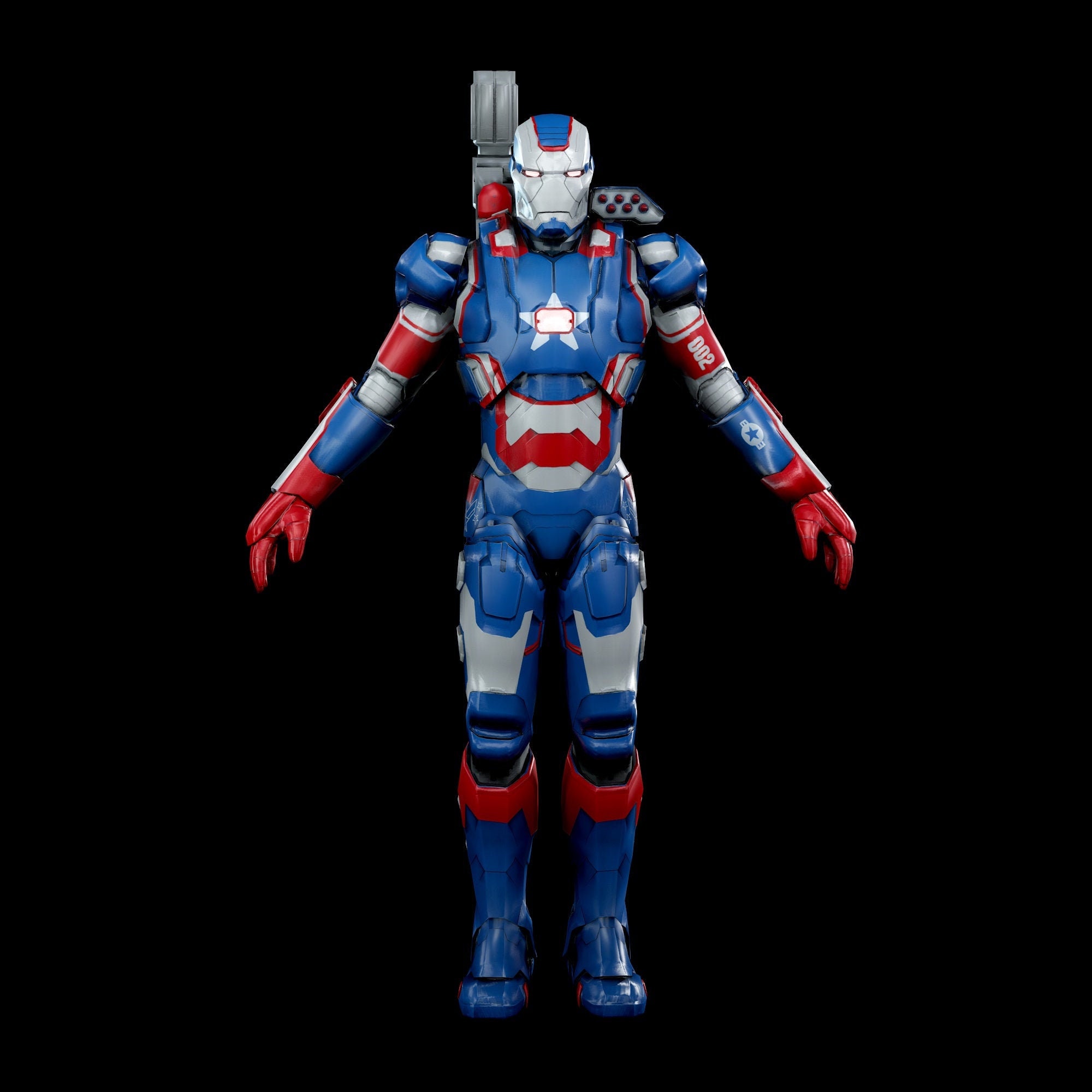 Iron Man War Machine Iron Patriot Full Wearable Armor 3D Model | Etsy ...