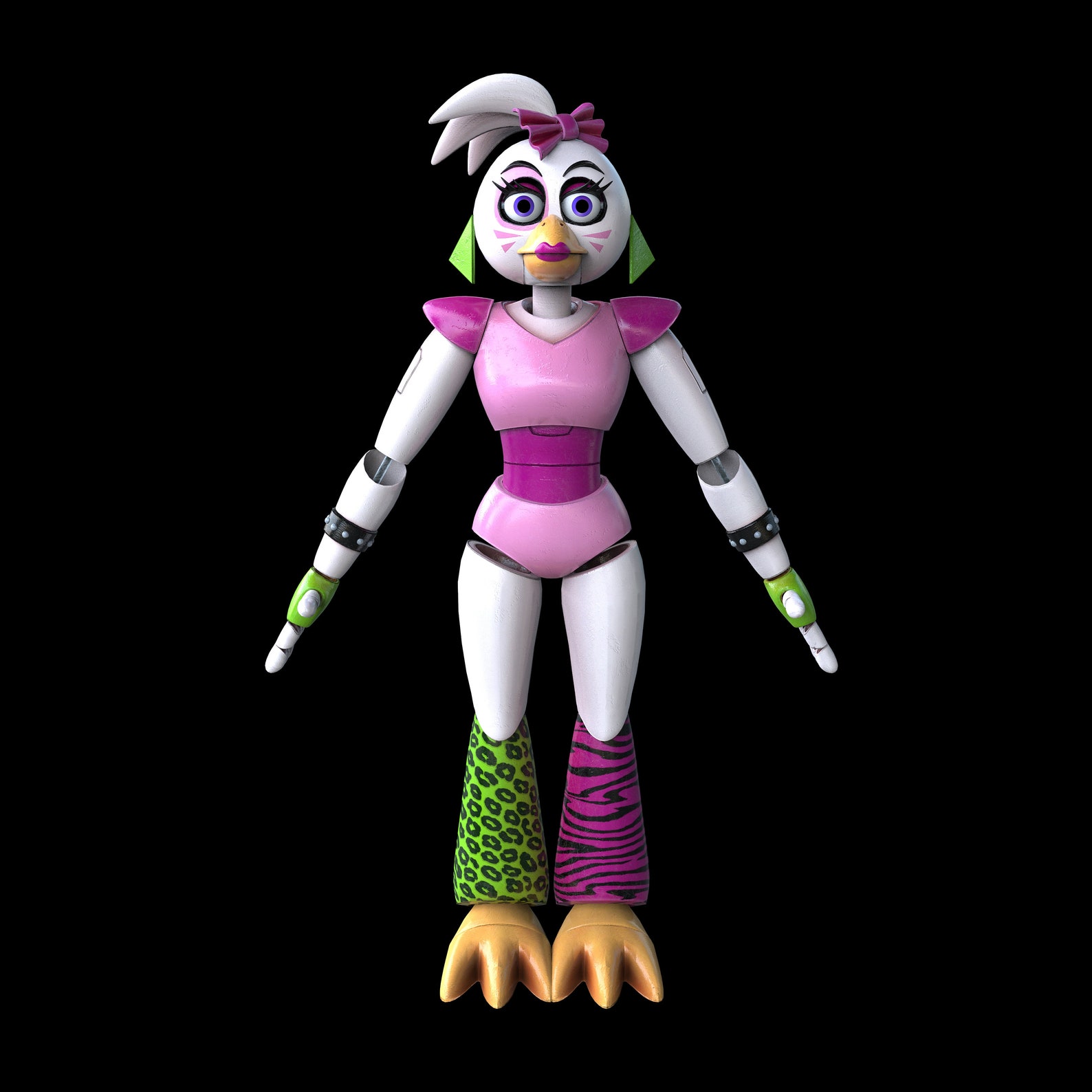 Fnaf Chica Security Breach Partes Del Cuerpo Completamente Etsy España
